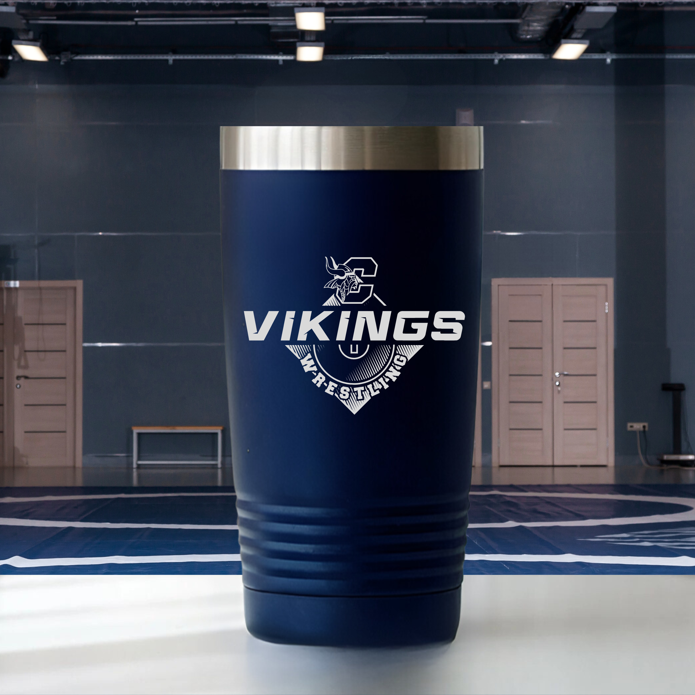 Cadillac Vikings WRESTLING 20 oz Tumbler - NAVY – Cadillac Lake Lures